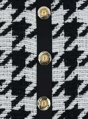 Balmain Houndstooth Tweed And Satin Mini Dress - Multicolor