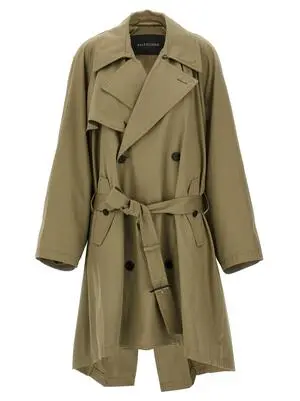 BALENCIAGA Balenciaga Draped Neck Trench Coat