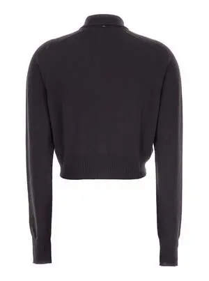Sportmax Perseo Cropped Cardigan With Button-down Collar And Ribbed Trims - Multicolor