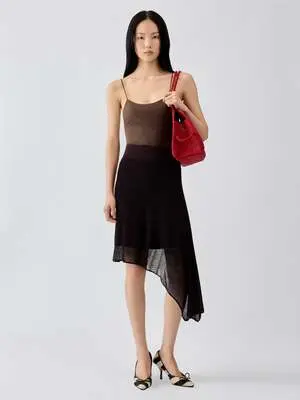 Jacquemus La Jupe Voilier Asymmetrical Draped Viscose Skirt