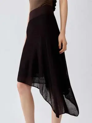 Jacquemus La Jupe Voilier Asymmetrical Draped Viscose Skirt