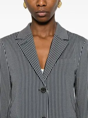 Harris Wharf London Cotton Blend Striped Blazer - Multicolor