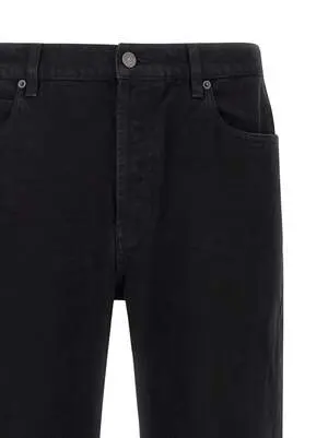 Saint Laurent Garment-dyed Cotton Denim Jeans - Black