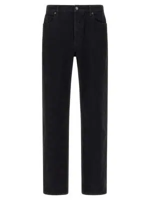 Saint Laurent Garment-dyed Cotton Denim Jeans - Black