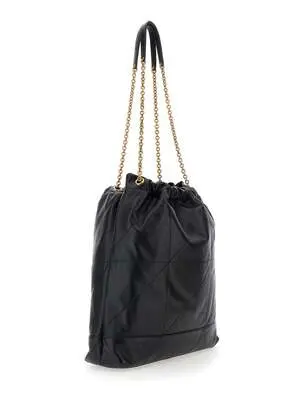 Saint Laurent Jamie Shoulder Bag With Two Top Handles And Cassandre Plate In Black Leather - Multicolor