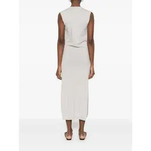 LEMAIRE Sleeveless Round Neck Midi Dress - Gray
