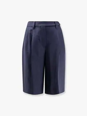 Brunello Cucinelli Viscose And Linen Bermuda Shorts - Multicolor