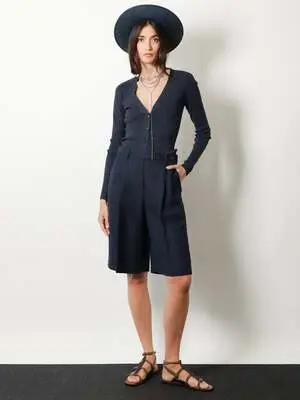 Brunello Cucinelli Viscose And Linen Bermuda Shorts - Multicolor