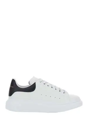 Alexander McQueen Low Top Leather Sneakers With Logo Detailing - White