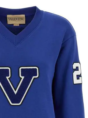 Valentino Garavani V-neck Sweatshirt With Collage And Print Details