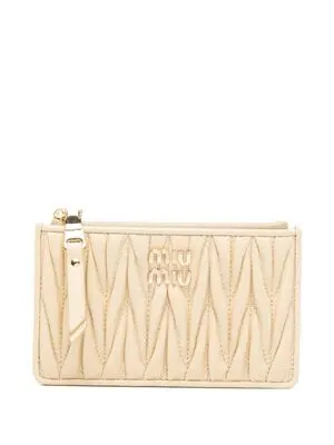 Miu Miu Leather Zipped Credit Cards Holder - Multicolor