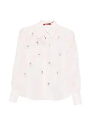 Max Mara Embellished Silk Blend Shirt - Multicolor