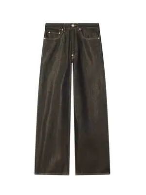 Kenzo Wide-leg Jeans With Cuffs In Japanese Denim - Black
