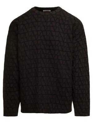 Valentino Garavani Virgin Wool Sweater With Allover Print - Multicolor