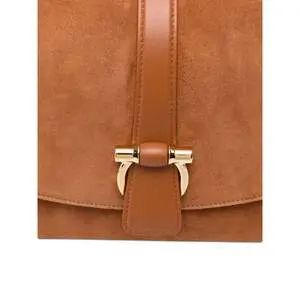FERRAGAMO Suede Shoulder Bag - Brown
