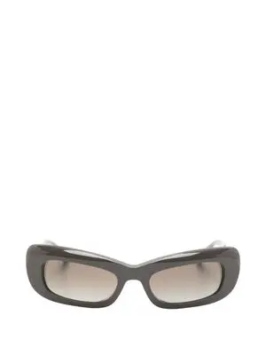 Balenciaga Rectangle Frame Sunglasses With Gold-tone Logo Plaque - Multicolor