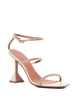 Amina Muaddi Gilda Crystal Embellished Sandals - Multicolor