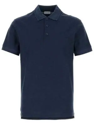 Burberry Eddie Cotton Polo Shirt With Ekd Embroidery - Blue