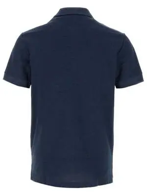 Burberry Eddie Cotton Polo Shirt With Ekd Embroidery - Blue