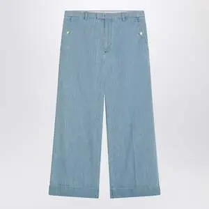 Valentino Garavani Light Wide Jeans With Cuff - Blue