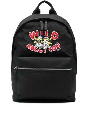 Kenzo Wild Tiger Graphic Print Backpack - Black
