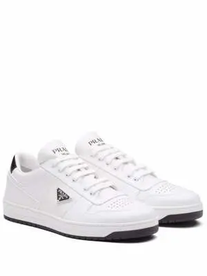 Prada Downtown Calf Leather Sneakers - White