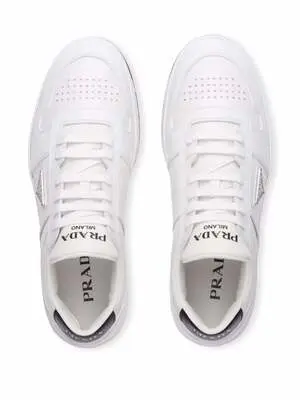 Prada Downtown Calf Leather Sneakers - White