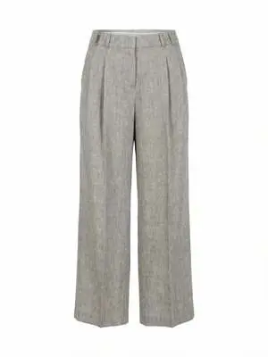 Peserico Wide Leg Linen Trousers - Multicolor