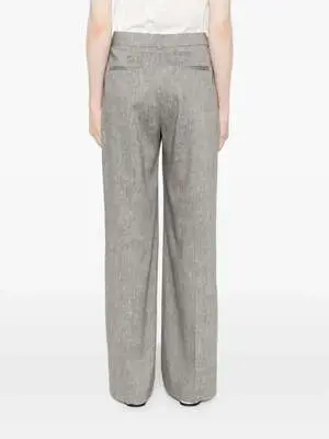 Peserico Wide Leg Linen Trousers - Multicolor