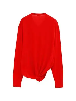 Loewe Wool V-neck Sweater With Twisted Detail - Multicolor