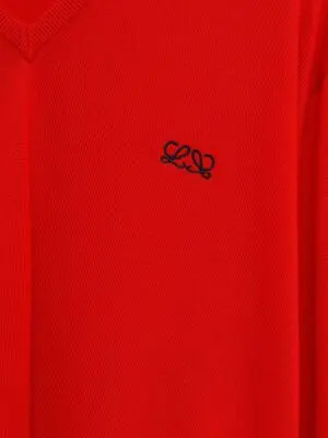 Loewe Wool V-neck Sweater With Twisted Detail - Multicolor