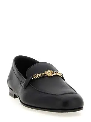 Versace Medusa Chain Leather Slippers