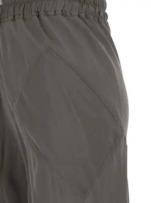 Rick Owens Bias Pants With Elastic Waist And Drawstring In Fabric And Silk Blend - Gray