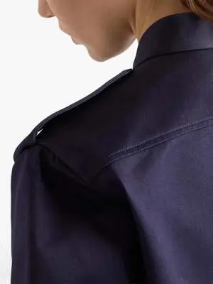 Prada Cotton Short Sleeve Shirt With Classic Collar And Pocket