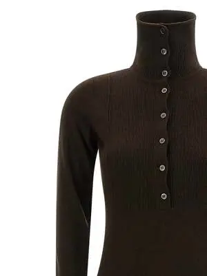 TOM FORD Ribbed Cashmere High Neck Dress