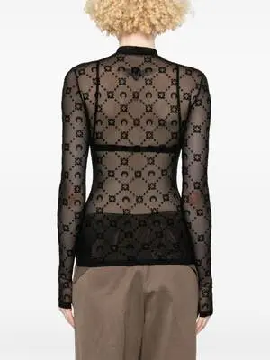 MARINE SERRE Moonogram Mesh Flock Top
