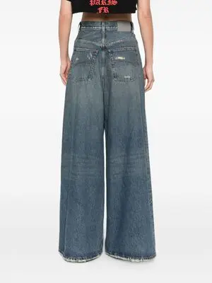 Balenciaga Flared Wide Leg Jeans - Multicolor