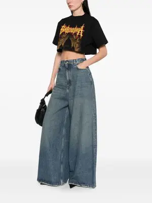Balenciaga Flared Wide Leg Jeans - Multicolor
