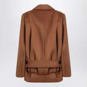 Saint Laurent Camel Wool Short Coat - Brown