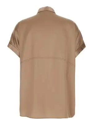 Brunello Cucinelli Beige Stretch Silk Button-down Shirt - Multicolor