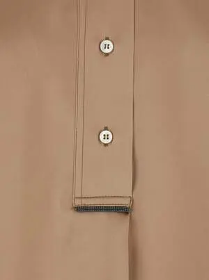 Brunello Cucinelli Beige Stretch Silk Button-down Shirt - Multicolor