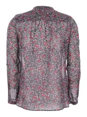 Isabel Marant Étoile Floral Print Cotton Henley Neck Dress - Multicolor