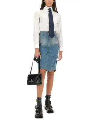 VIVIENNE WESTWOOD Denim Midi Skirt