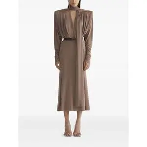 MUGLER Draped Viscose-elastane Dress