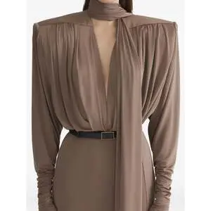 MUGLER Draped Viscose-elastane Dress