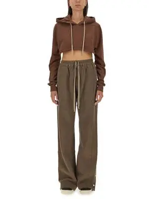Rick Owens Cropped Cotton Hoodie
