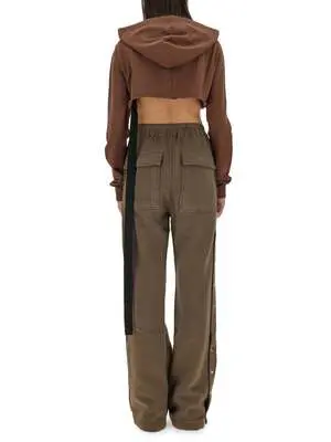 Rick Owens Cropped Cotton Hoodie