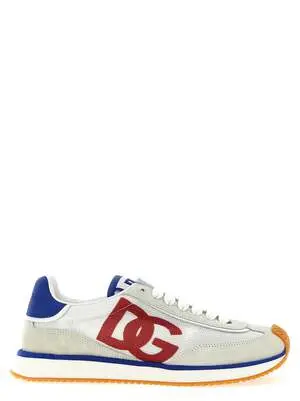 Dolce & Gabbana Dg Cushion Suede And Mesh Lace-up Sneakers - Multicolor
