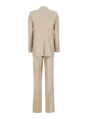 Tagliatore Beige Cotton Single-breasted Suit - Multicolor