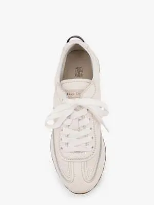 Brunello Cucinelli Leather Sneakers With Monili Detail